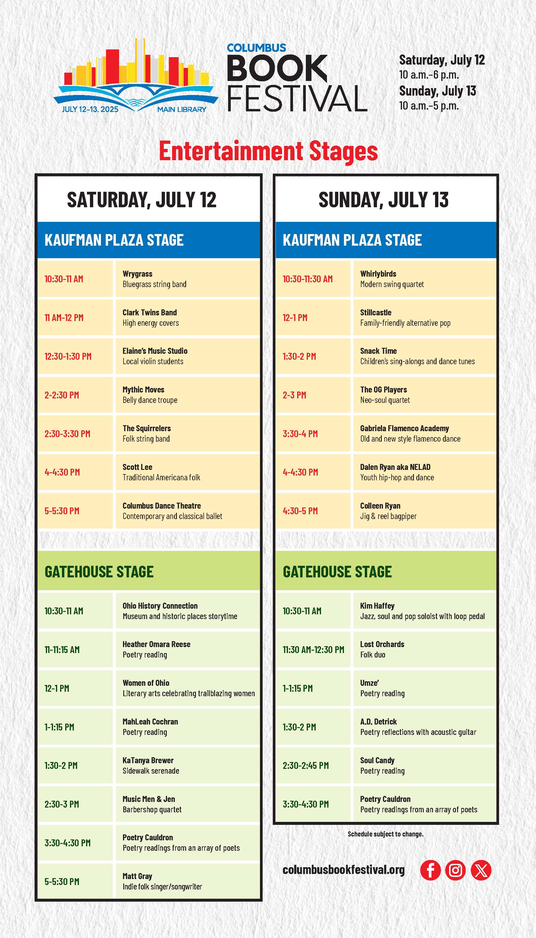 2025 Entertainment | Columbus Book Festival